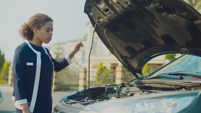 Confused Beautiful African Female Driver Stock Footage Video (100% ...