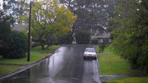 Steep Asphalt Road Neighbourhood Framed High Stock Footage Video (100% ...