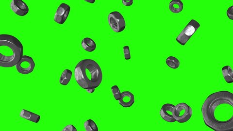 Rain Stainless Nuts Falling On Green Stock Footage Video (100% Royalty ...