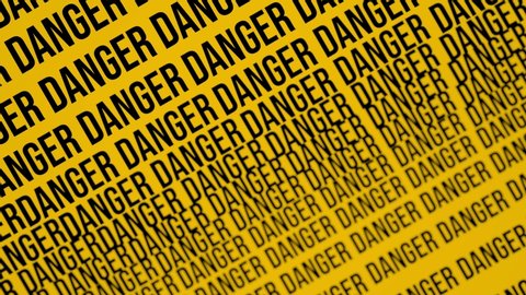 Danger Text Kinetic Typography Safety Hazard Stock Footage Video (100% ...