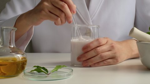 Cosmetic Skincare Making Laboratory Natural Ingredient Stock Footage ...