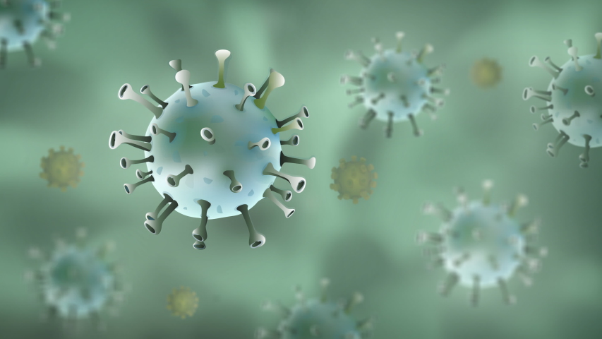 Coronavirus Germ Particles Floating Green Fluid Stock Footage Video ...