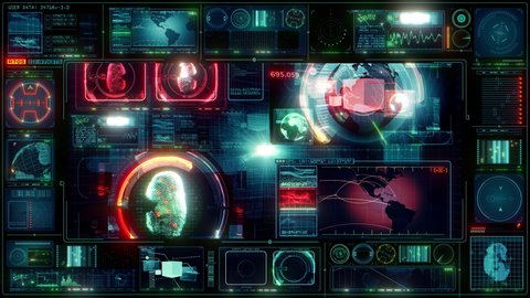 Technology Interface Computer Data Screen Display Stock Footage Video ...