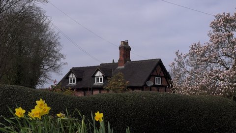 English Country Cottage Spring Flowers Uk Stock Footage Video (100% ...