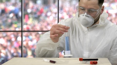 Scientist Shaking Test Tube Reagents Observe Stock Footage Video (100% ...