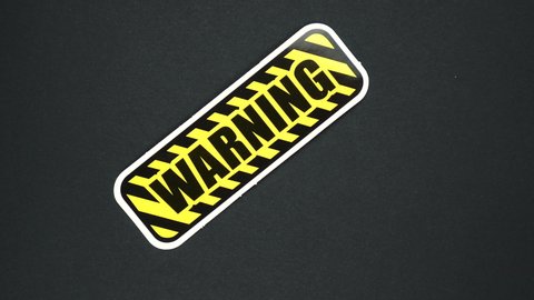 Warning Warning Sign Word Text Stop Stock Footage Video (100% Royalty ...