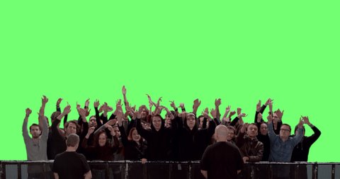 Green Screen Big Crowd People Having Stock Footage Video (100% Royalty ...