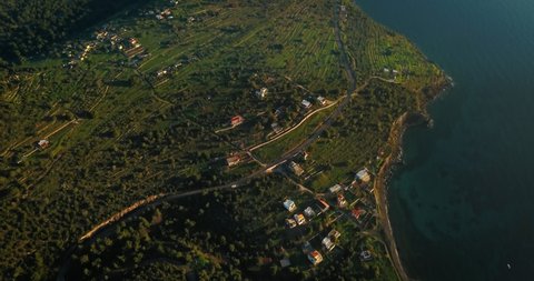Aerial View Portes Village On Greek Stock Footage Video (100% Royalty ...