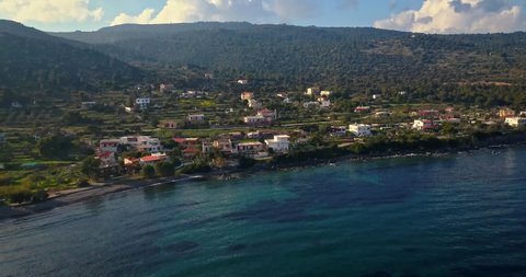 Aerial View Portes Village On Greek Stock Footage Video (100% Royalty ...