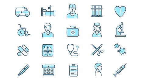 24 Hours Medical Icon Collection Related Stock Vector (Royalty Free ...