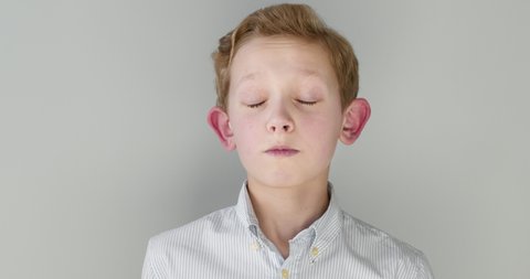 Closeup Portrait Boy Nodding 4k Stock Footage Video (100% Royalty-free ...