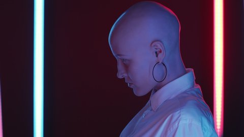 Tilt Side View Shot Young Bald Stock Footage Video (100% Royalty-free ...