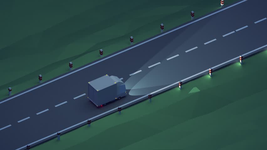 Truck Driving On Road Animation Stock Footage Video (100% Royalty-free ...