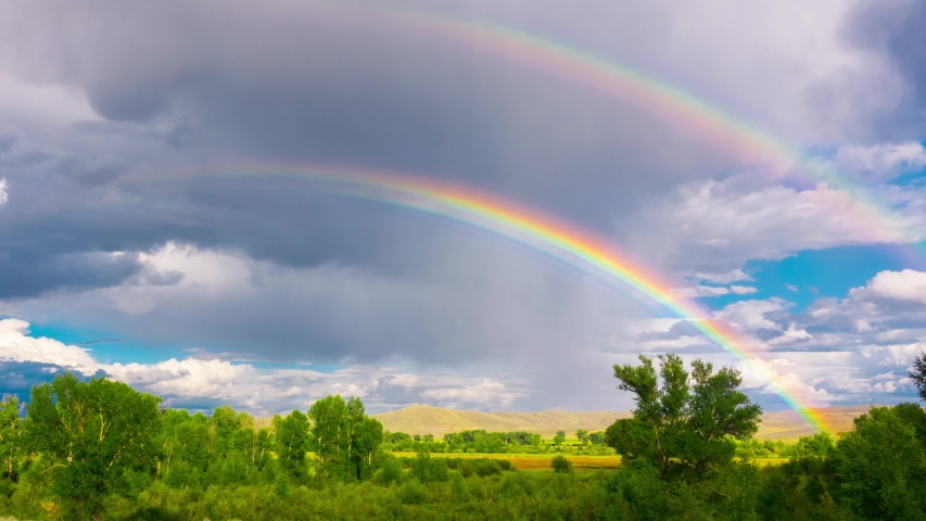 Double Rainbow in the beautiful landscape image - Free stock photo ...