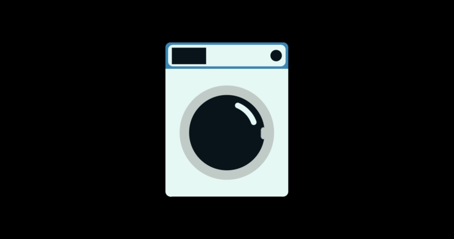Washing Machine Animation. Flat 2d Stock Footage Video (100% Royalty ...