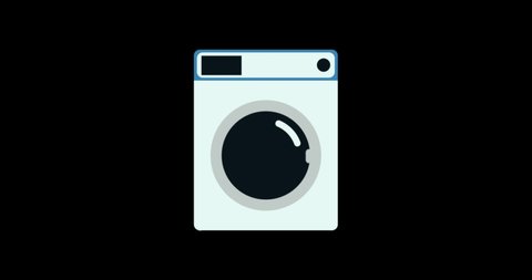 Washing Machine Animation Flat 2d Animation Stock Footage Video (100% ...