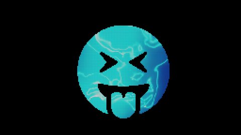 Liquid Symbol Grin Tongue Squint Appears Stock Footage Video (100% ...