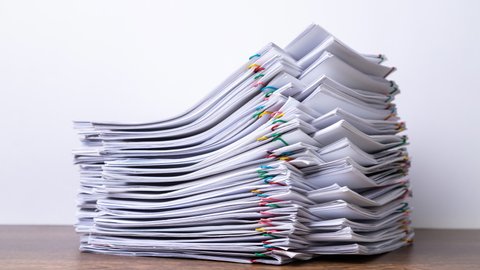 stack overload document paper colorful paperclip Stock Footage Video ...