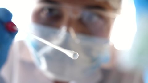 Doctor Opening Swab Taking Collecting Nasal Stock Footage Video (100% ...