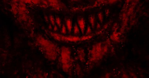 Creepy Smile 2d Animation Black Red Stock Footage Video (100% Royalty ...