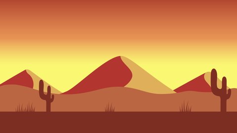 Animated Cartoon Background Looped Animation Desert Stock Footage Video ...