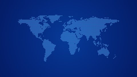 Animated Map World Round Pixels Appearance Stock Footage Video (100% ...