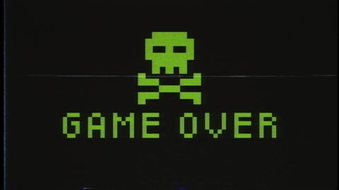 Retro Vhs Glitch Game Over Skeleton Stock Footage Video (100% Royalty ...