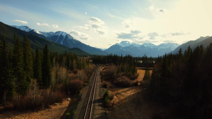 aerial banff national park canada's oldest Stock Footage Video (100% ...