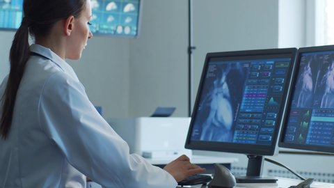 Computer Screen Hospital Radiology Room Beautiful Stock Footage Video ...