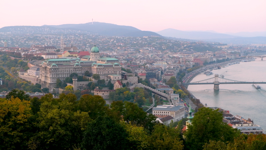Stone Chain Bridge by night in Budapest, Hungary image - Free stock ...