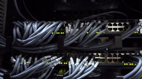 bank blue network cables led lights Stock Footage Video (100% Royalty ...