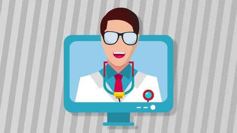 Virtual Doctor Online Consultation Video Animation Stock Footage Video ...