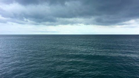 Dark Calm Sea Sky Evening Beautiful Stock Footage Video (100% Royalty ...