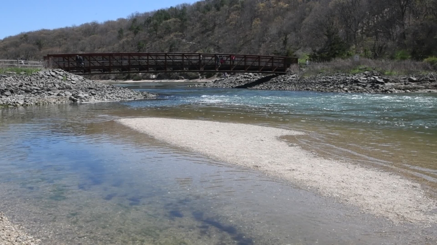 Sand and river landscape under the sky image - Free stock photo ...