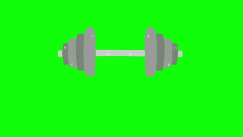 Barbells Hand Drawn Green Screen Floating Stock Footage Video (100% ...