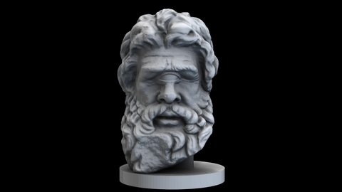 Polyphemushead Rotation Loop 3d Model Animation Stock Footage Video ...