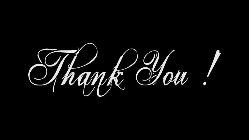 thank you white color cursive font Stock Footage Video (100% Royalty ...