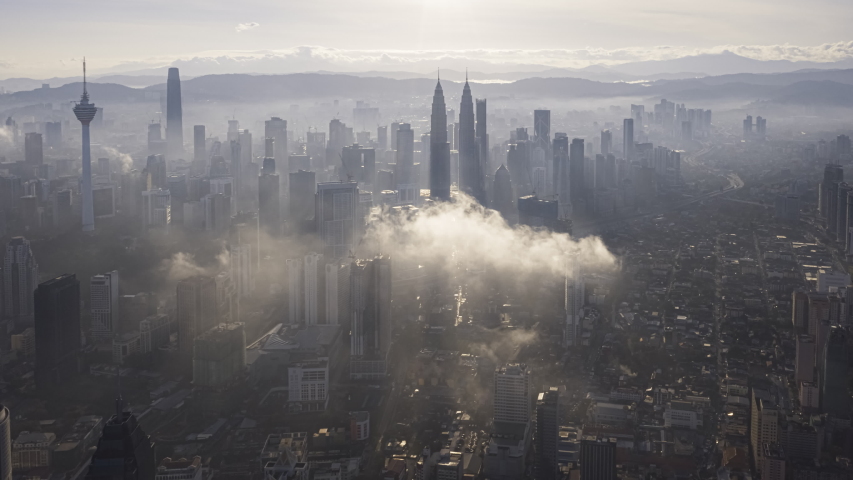 Cityscape Time Lapse : Aerial Stock Footage Video (100% Royalty-free ...