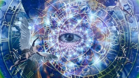 Angels All Seeing Eye Endless Dimensions Stock Footage Video (100% ...