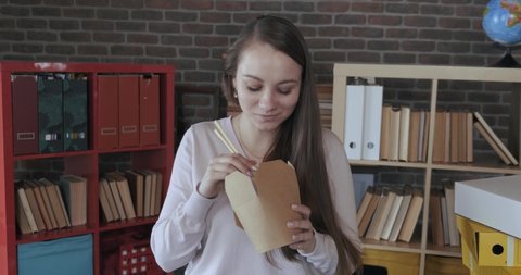 girl studying hard sitting library many Stock Footage Video (100% ...