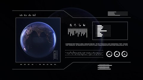 Futuristic Earth Interface Looped Animation Stock Footage Video (100% ...