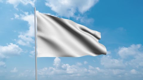 Blank White Flying Flag On Clear Stock Photo 217159570 | Shutterstock