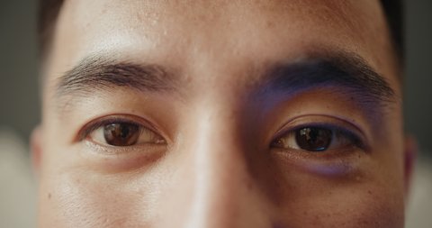 Japanese Asian Man Eyes Closeup Detail Stock Footage Video (100% ...