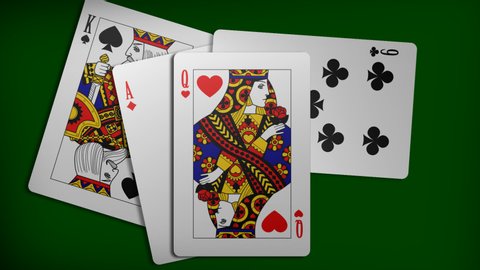 Animation Throwing Playing Cards Animated Queen Stock Footage Video ...
