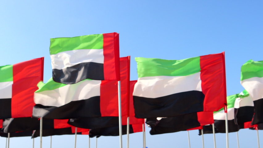 waving united arab emirates flag on Stock Footage Video (100% Royalty ...