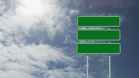 Animation Blank Green Road Signs White Stock Footage Video (100% ...