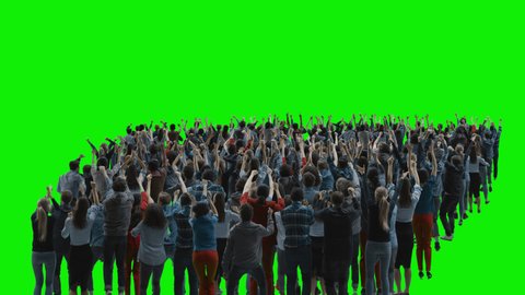 Green Screen Big Crowd People Having Stock Footage Video (100% Royalty ...