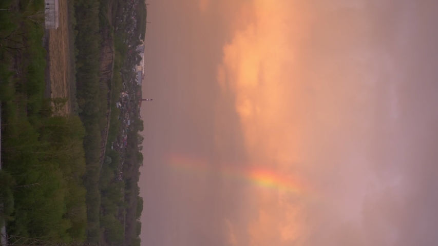 Rainbow in the landscape with fog image - Free stock photo - Public ...