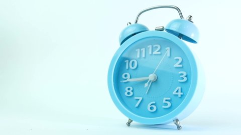 blue alam clock 12 o'clock time Stock Footage Video (100% Royalty-free ...