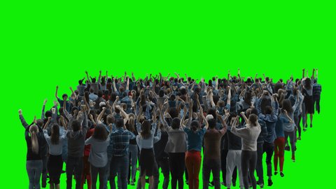 Green Screen Big Crowd People Having Stock Footage Video (100% Royalty ...